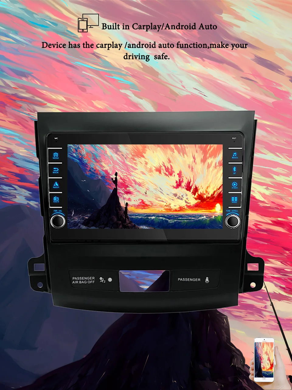 8G+128G Android 14 For Mitsubishi Outlander 2005 - 2013 Car Radio Audio ...