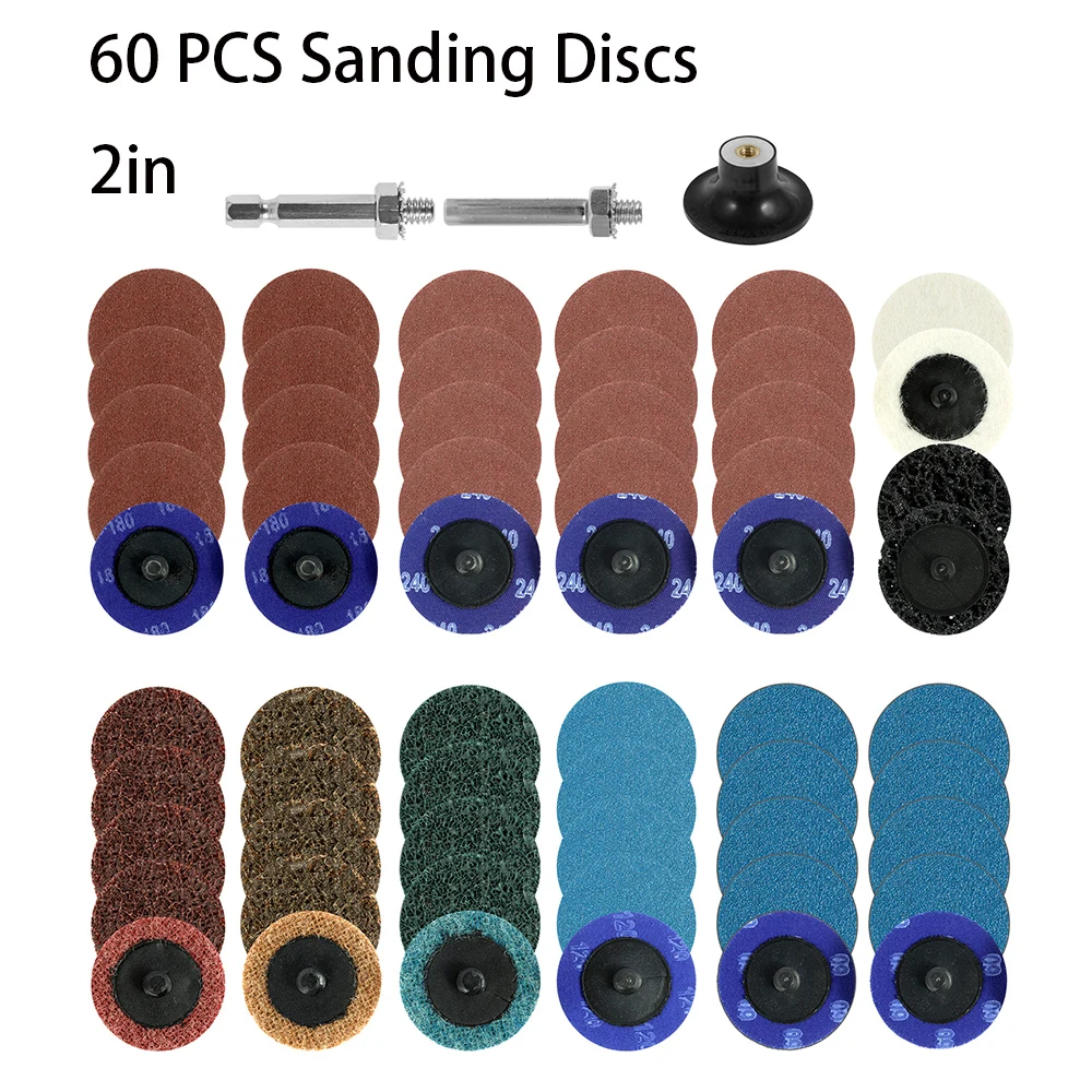30-60Pcs-Sanding-Discs-Set-2inch-Premium-Aluminum-Oxide-Grinding ...