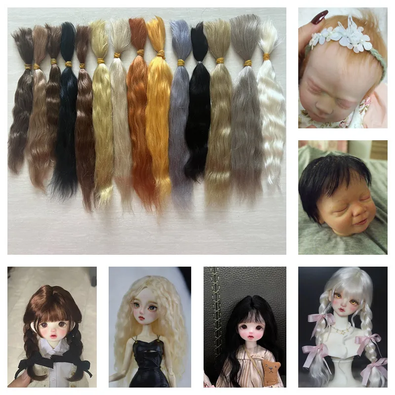 Peluca-de-Mohair-para-mu-ecas-Reborn-accesorio-de-pelo-negro-y-dorado ...