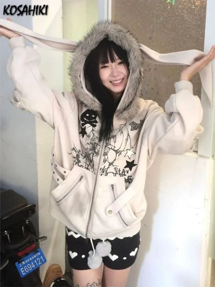 Sudaderas con capucha Harajuku informales con Orejas de conejo para ...