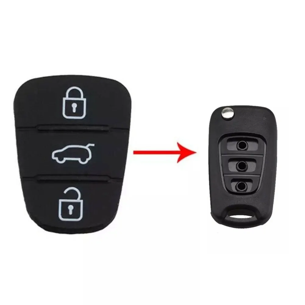 3 Buttons Remote Car Key Shell Fob Rubber Pad Replacement Hot Slae For ...