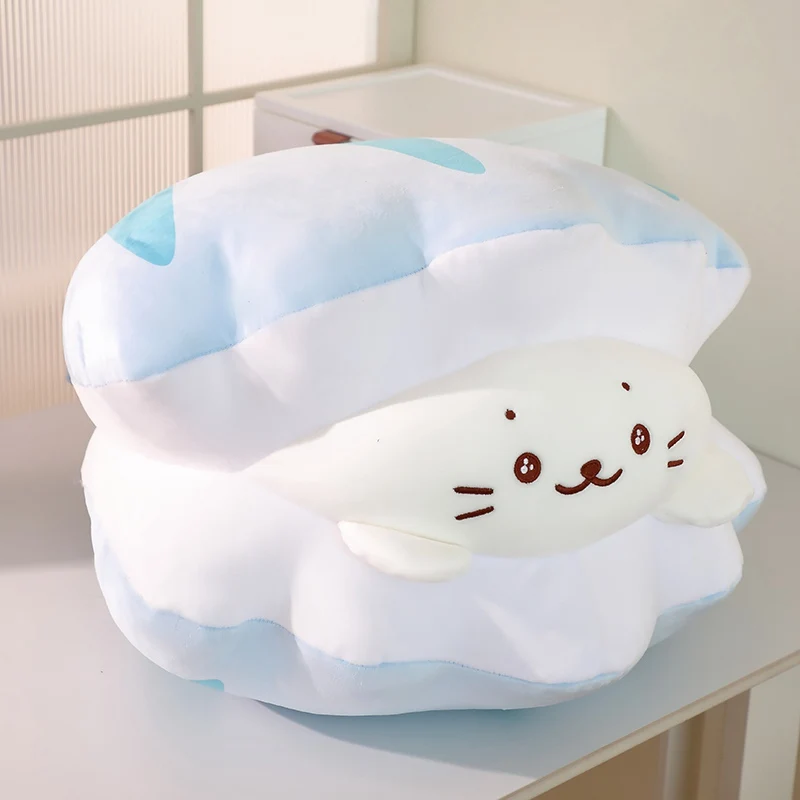 Sea Animal Seal Plush Toys Seal in the shell Pillows Stuffed Soft ...