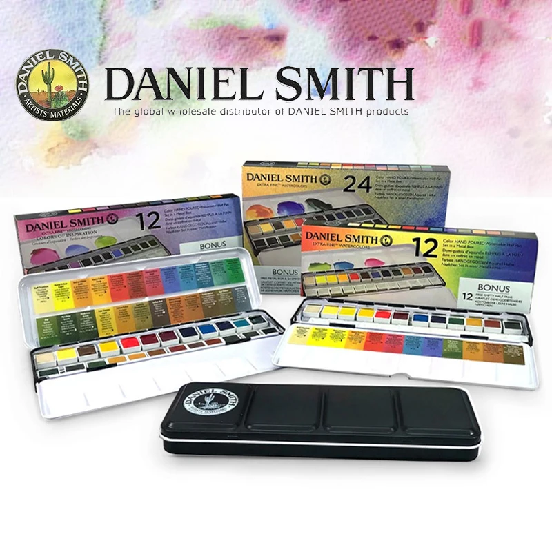 American-Daniel-Smith-Watercolor-Paint-Solid-Pigment-Metal-Box-12-24 ...