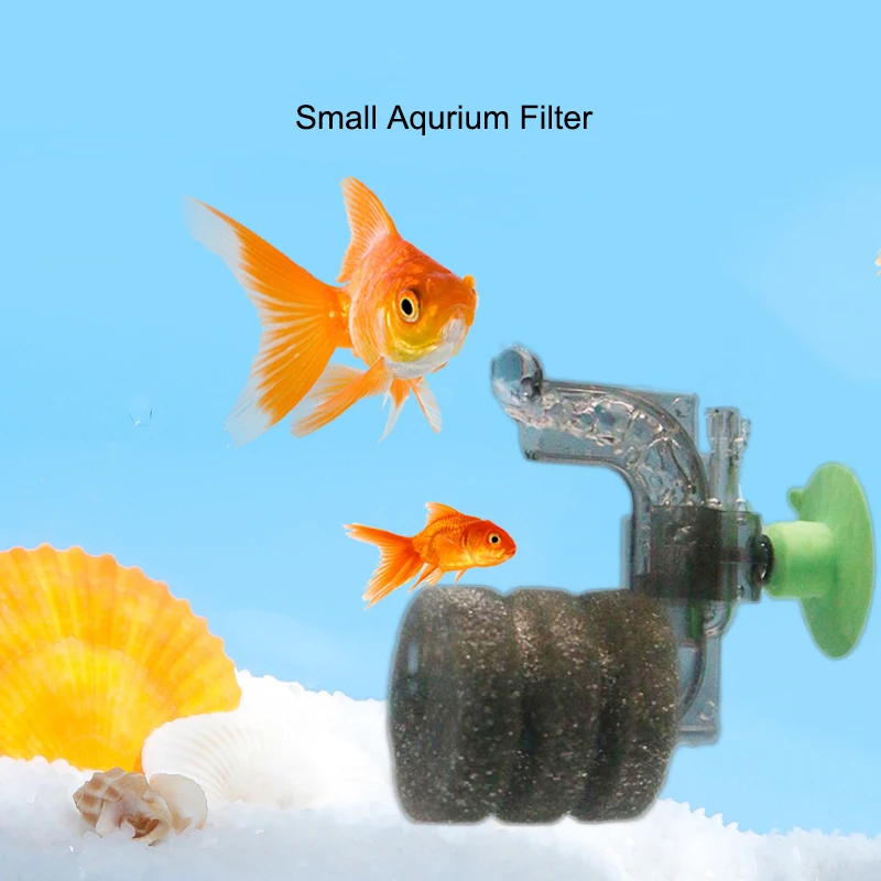 Mini Aquarium Filter Fish Tank Shrimp Pond Air Pump Biochemical Sponge ...