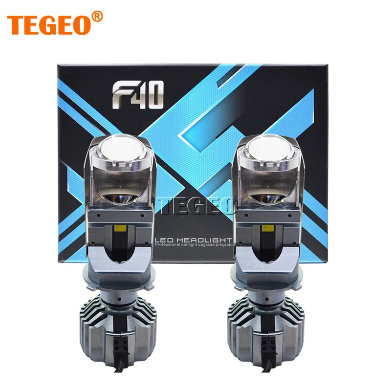 2PCS TEGEO GERMAN LIGHT EXPERT 110W Auto Lamp Mini LED Lens White H4 ...
