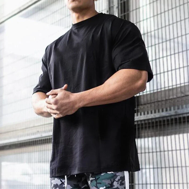 Mens-Loose-Oversized-Fit-Short-Sleeve-T-shirt-With-Dropped-Shoulder ...