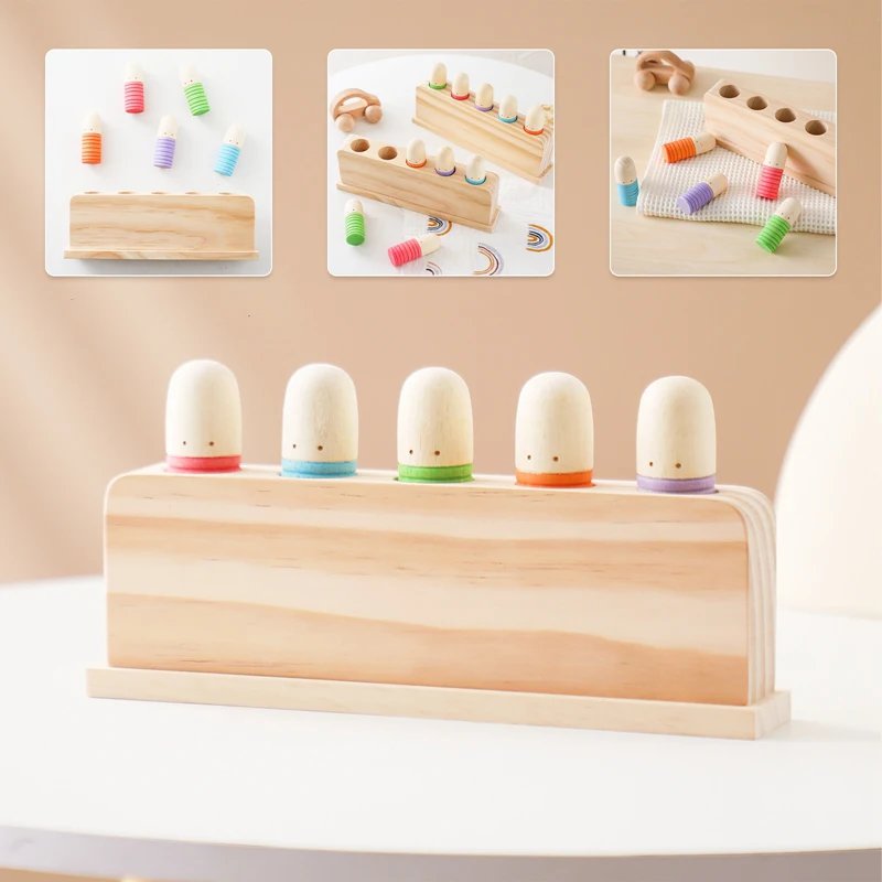 Montessori-Toys-Baby-Wooden-Bouncing-Color-Recognition-Toy-Training ...
