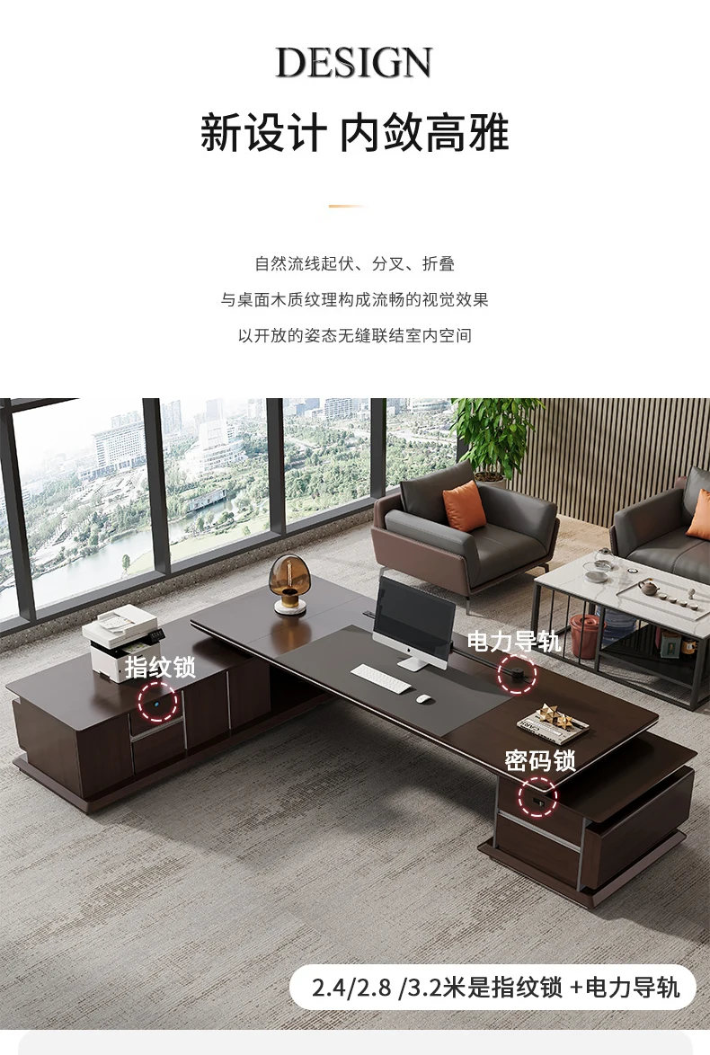 Drawers Computer Corner Standing Desk Counter Desktop Executive Work ...