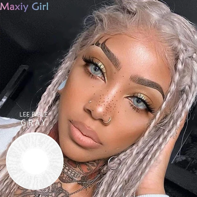 Grey Contact Lenses On Dark Skin