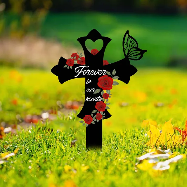 Cemetery Decorations Personalised Memorial Metal Plaque Stake, Outdoor ...