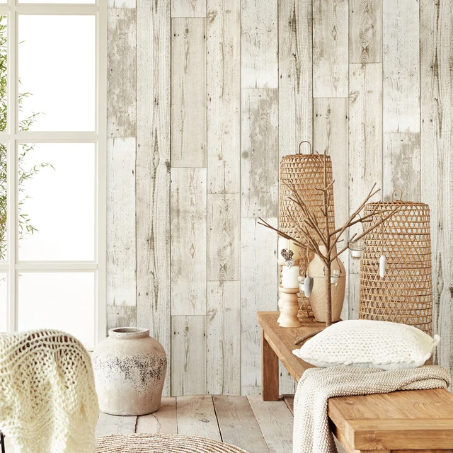 Faux Wood Wallpaper