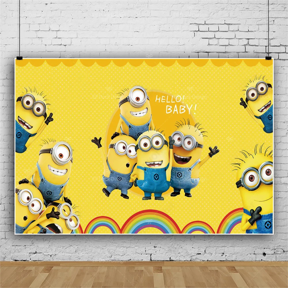 Minions-Backdrop-Decora-Kids-Birthday-Party-Cartoon-Characters ...
