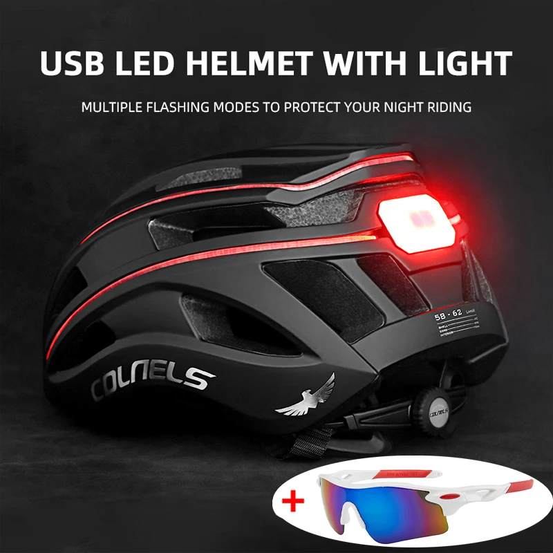 Bicycle-Helmet-MTB-Ride-LED-Lights-Racing-Road-Bike-Helmet-Men-and ...