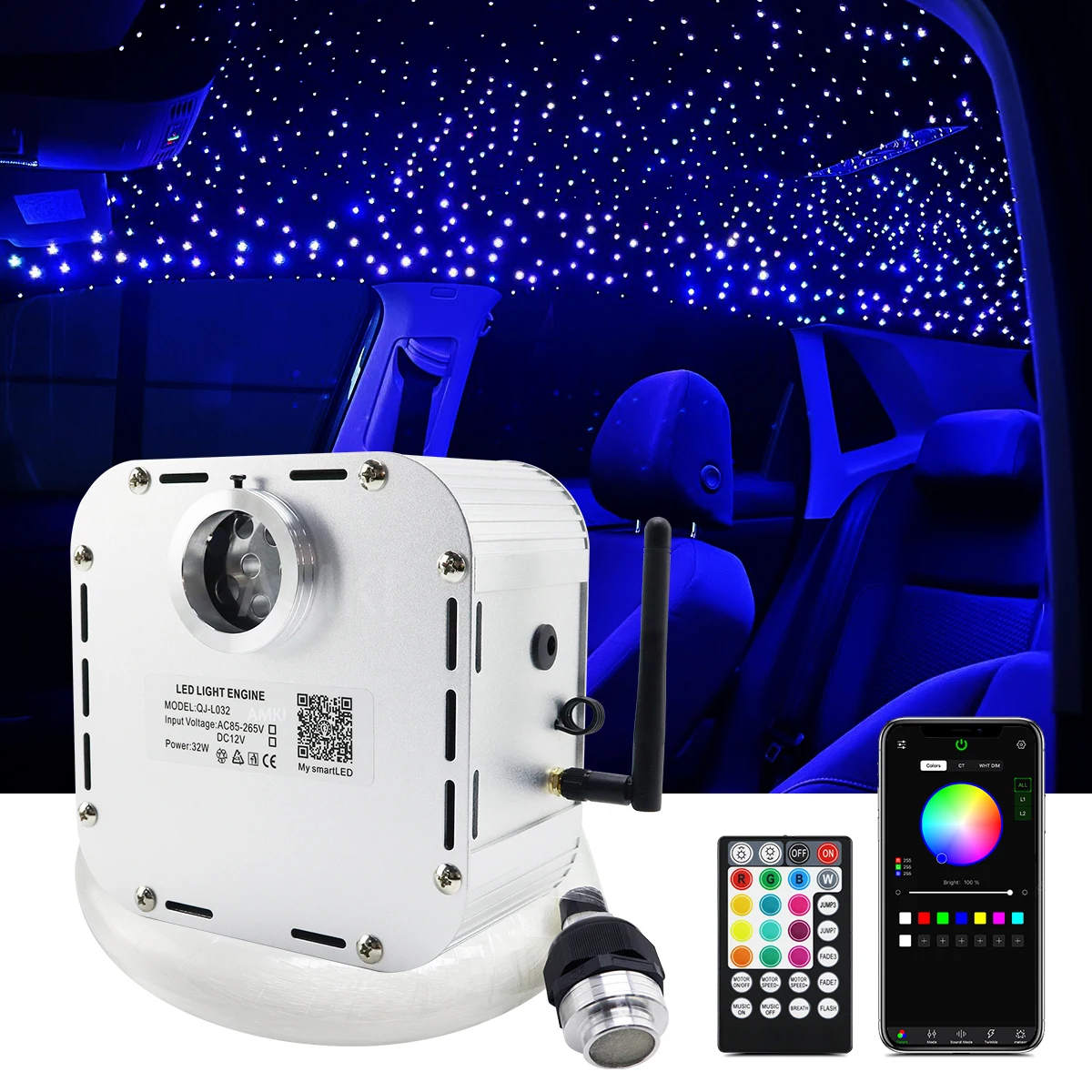 32W-Twinkle-RGBW-Fiber-Optic-Starry-sky-Ceiling-Music-APP-controller ...
