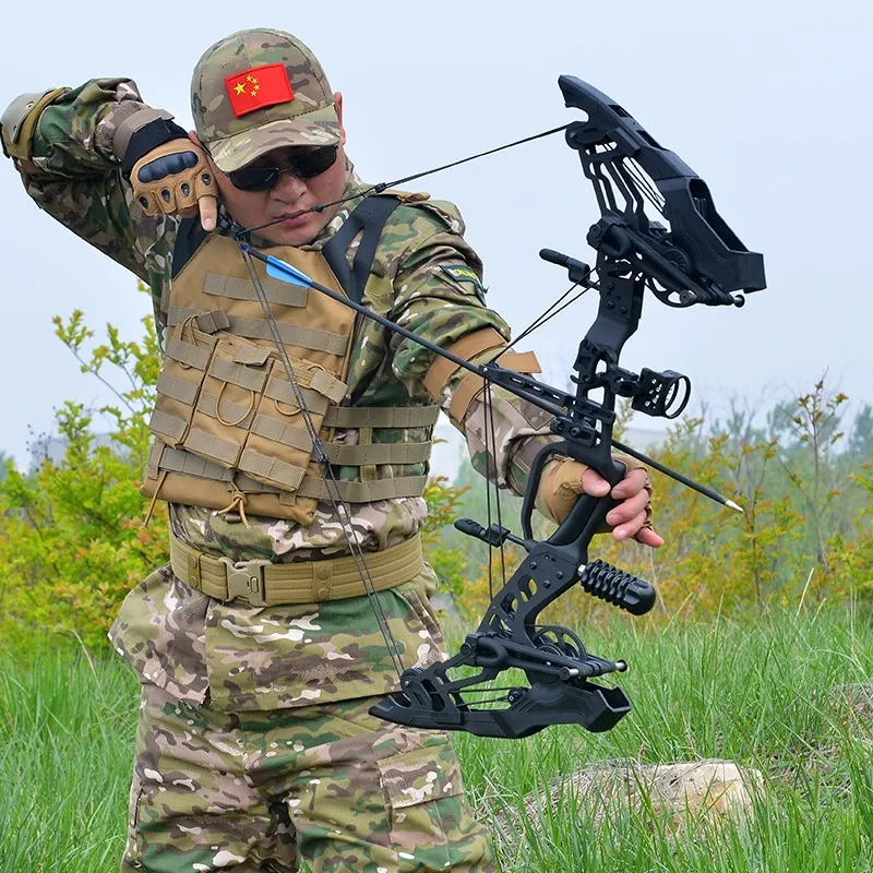 Compound-Bow-20-70lb-Shooting-Steel-Ball-and-Arrow-Branch-Outdoor-Camping-Hunting-Professional ...