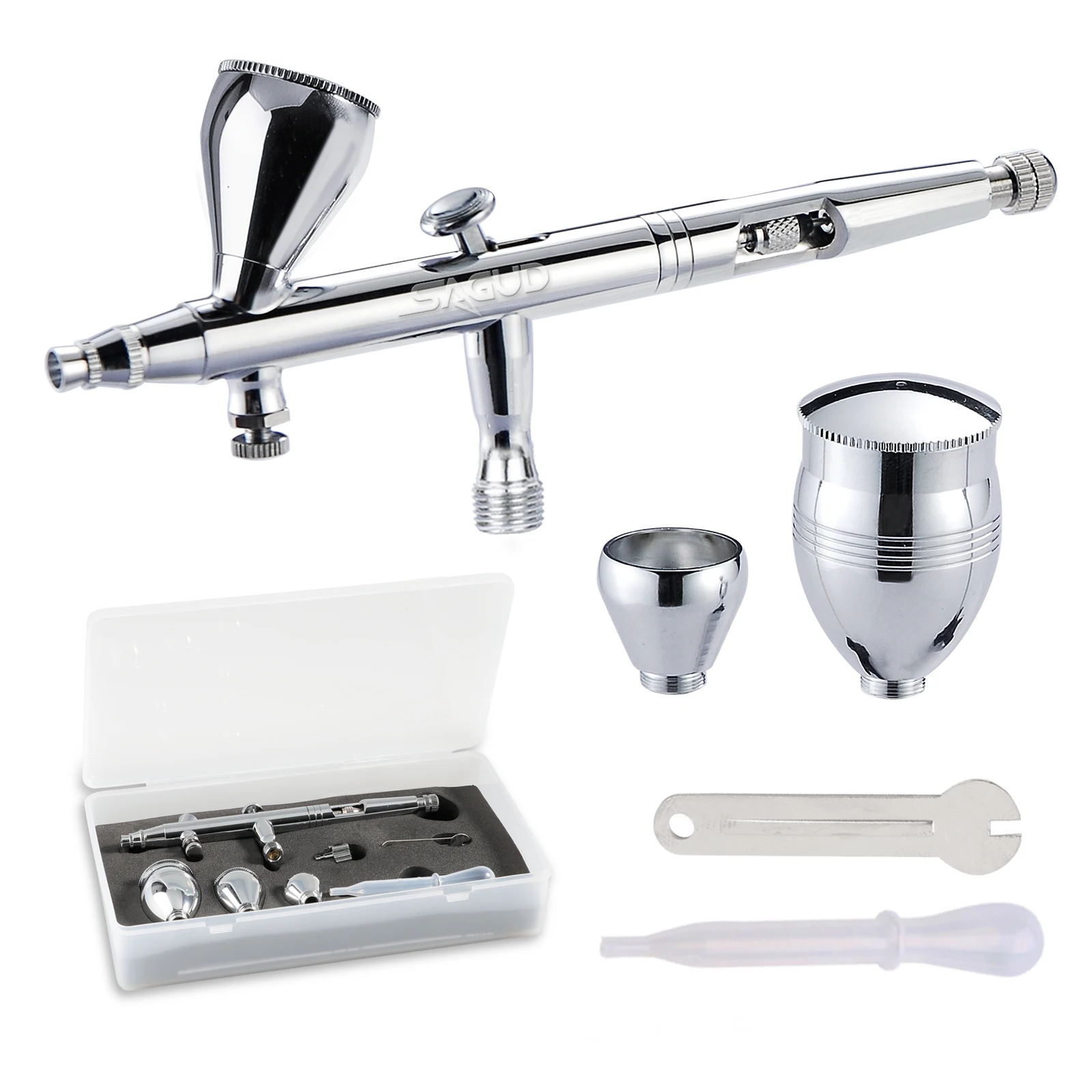 Airbrush Set Dual Action Professional Air Brush Kit with 2/5/13CC Spray ...