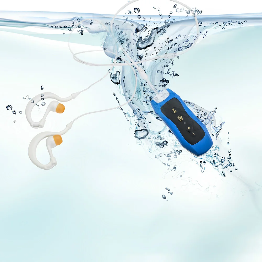 Waterproof IPX8 Clip MP3 Player FM Radio Stereo Sound 4G/8G Swimming ...