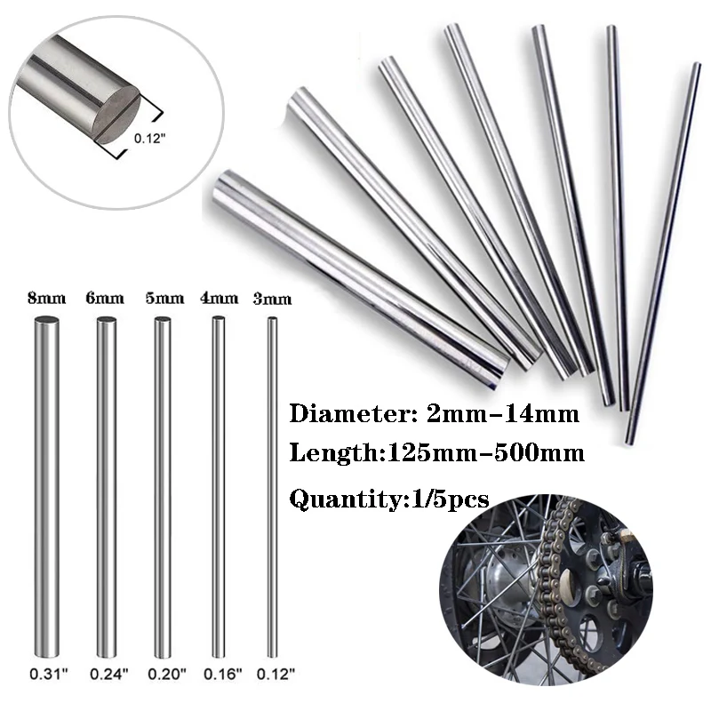 Ground Metric Stainles Steel Shaft Rods, 2mm-14mm Diameter, 125mm 200mm ...
