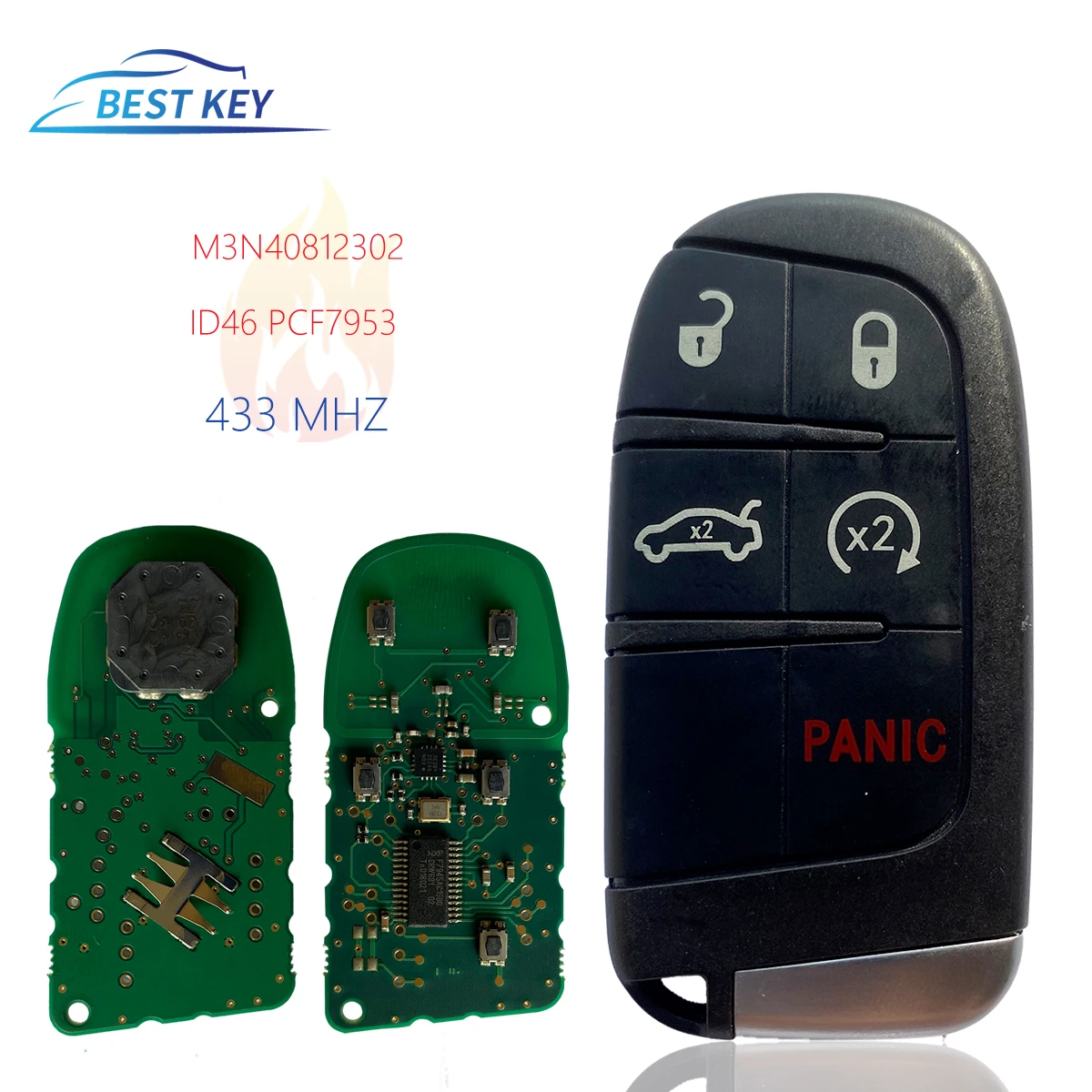 Best Key Remote Car Key For Jeep Grand Cherokee 2014-2018 433mhz Id46 ...