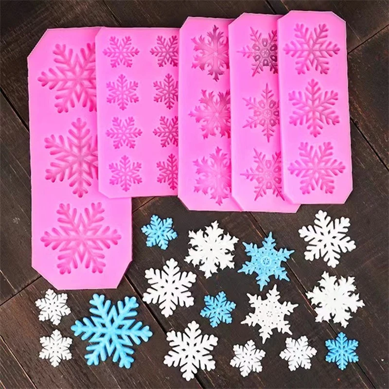 Christmas Decoration Silicone Mold | Silicone Mold Snowflakes Fondant ...