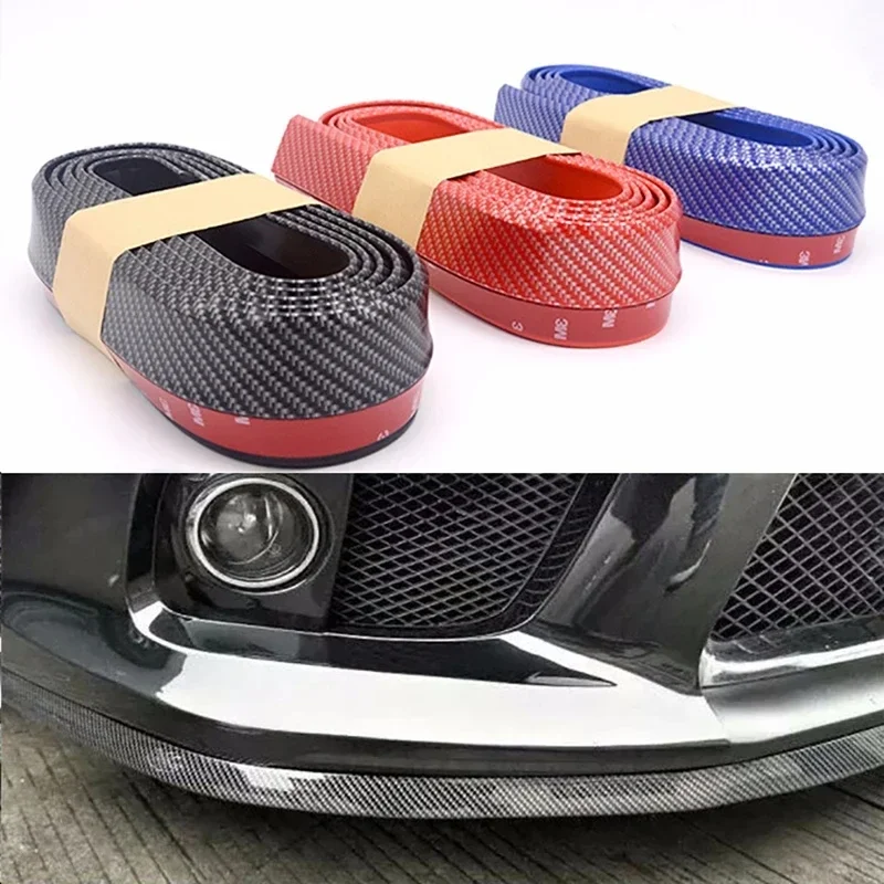 2-5M-Car-Bumper-Lip-Stickers-Soft-Carbon-Fiber-Car-Rubber-Bumper-Strip ...