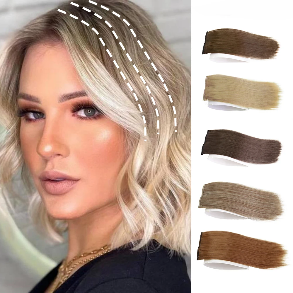 Synthetic Invisable Seamless Hair Pads Clip In One Piece 2Clips Hair ...