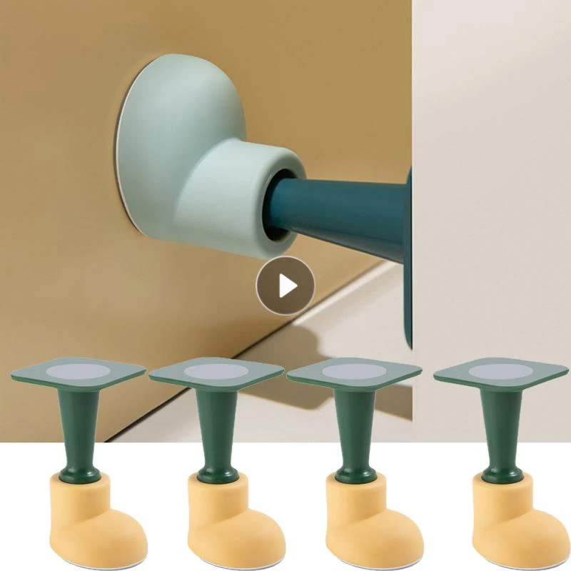 Punch Free Anti-collision Door Stops Creative Round Toe Shoes Safety ...