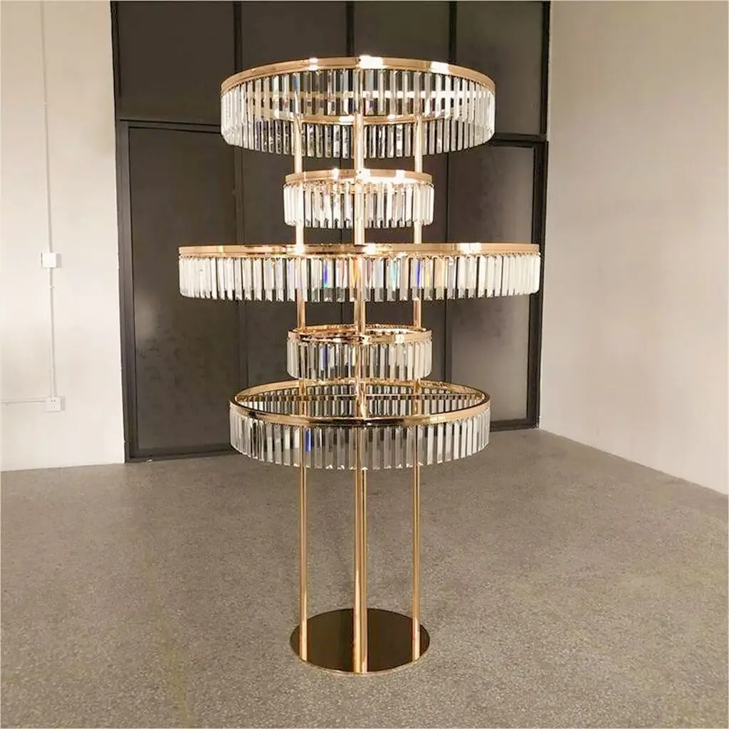 5PCS-New-Style-Acrylic-Flower-Rack-Gold-Arch-Stand-Road-Lead-Wedding ...