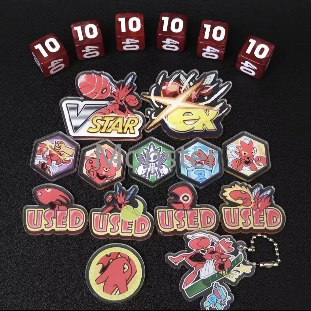 Scizor Pokemon PTCG Damage Counter Damage Indicator Set Theme Dice ...
