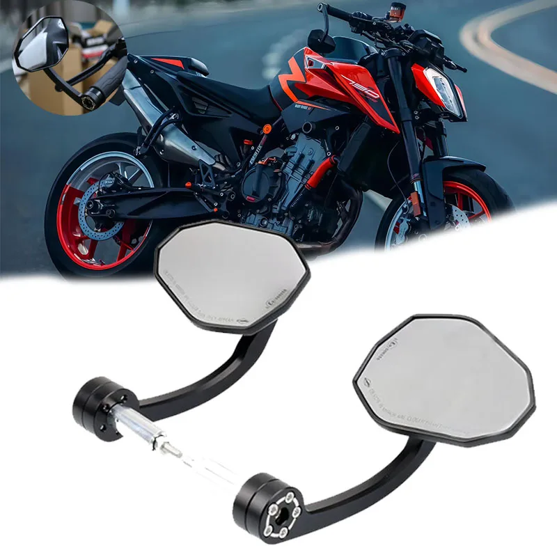 Universal-Motorcycle-7-8-22mm-Handle-Bar-End-Rearview-Mirror-For-BMW ...