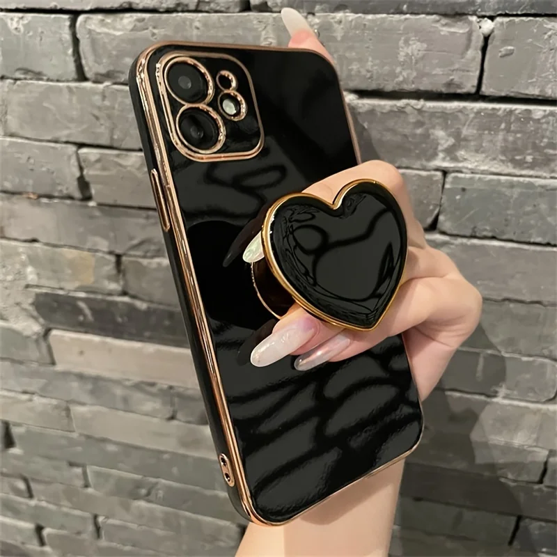 Luxury Electroplated Love Bracket Phone Case For iPhone 14 13 12 11 Pro ...
