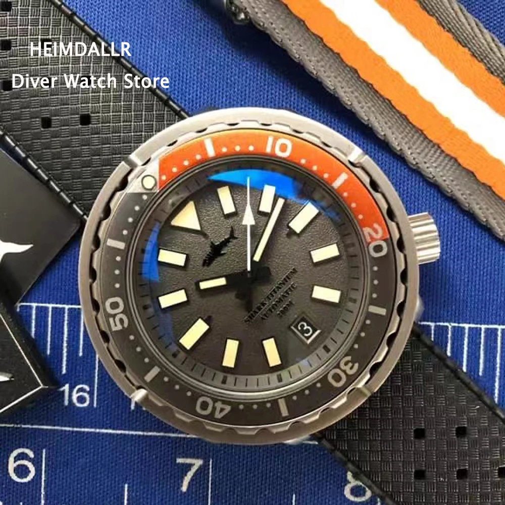 Heimdallr Men's Retro Titanium Tuna Diver Watch Grey Dial Sapphire NH35 ...