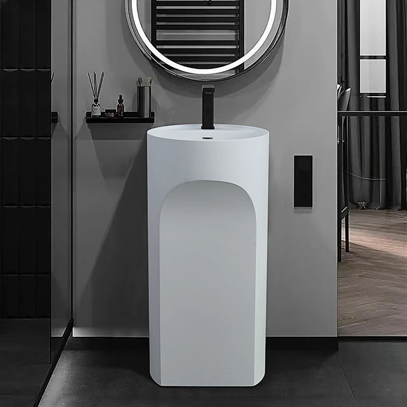 Artificial-stone-column-basin-integrated-wash-basin-shaped-vertical ...