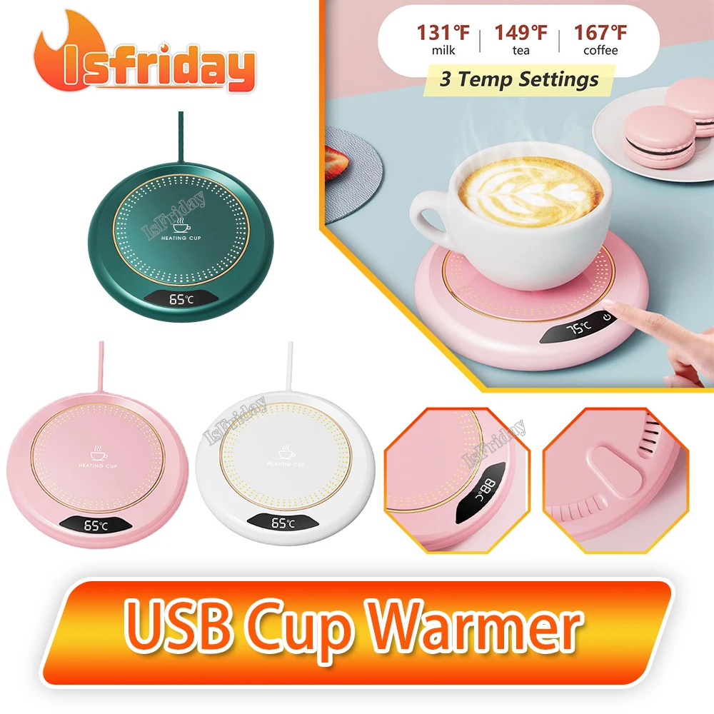 USB-Cup-Warmer-Mini-Portable-Coffee-Mug-Heating-Coaster-Smart-Digital ...