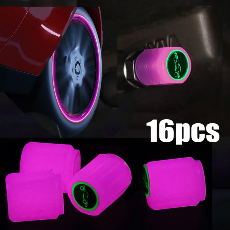 Pink-Purple-Car-Tire-Luminous-Valve-Cap-Dustproof-Cover-Bicycle ...