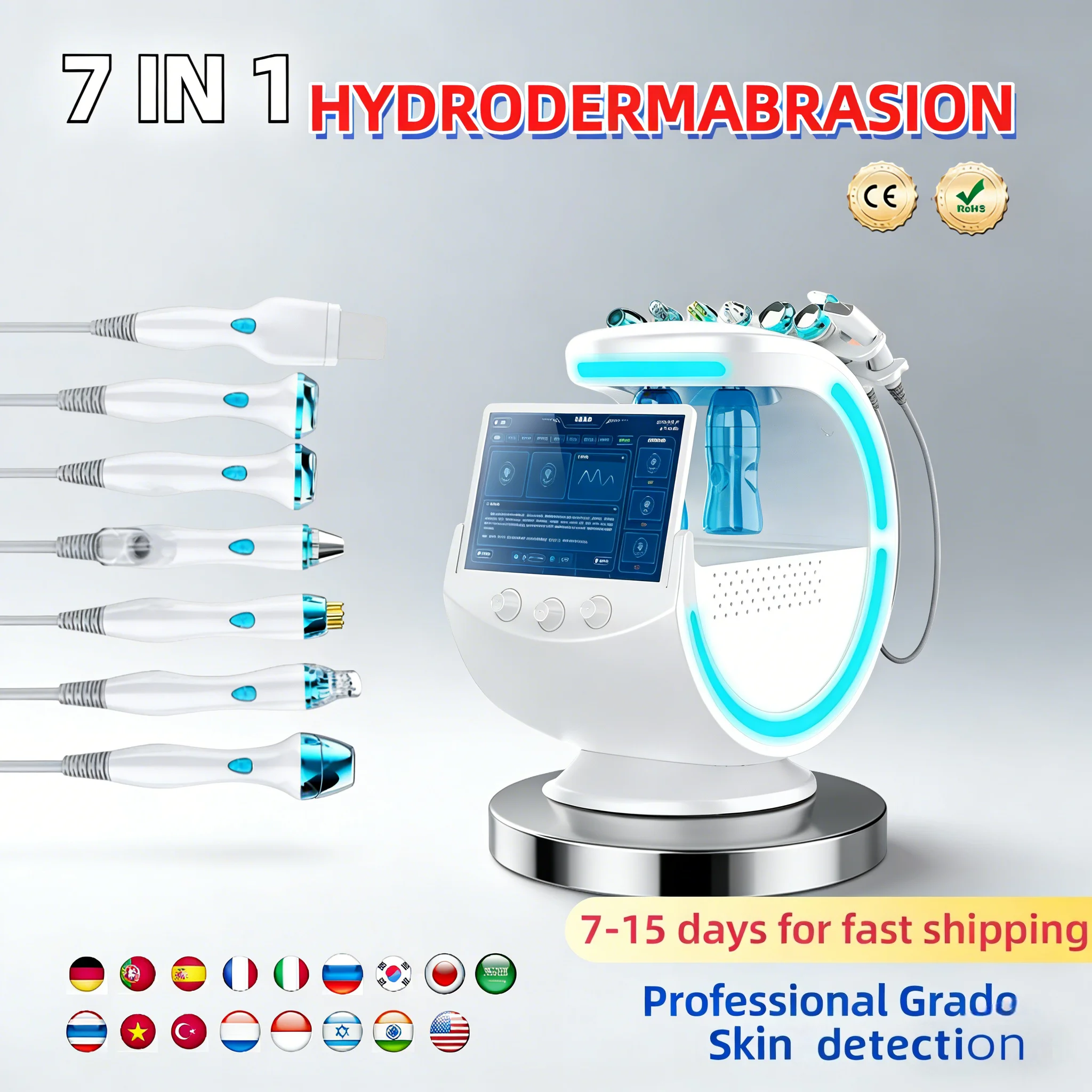 Hydrofacial 7 In 1 Professional Portable Dermabrasion Smart Ice Blue ...