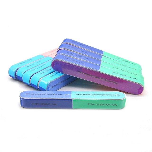 Nail Files 4 Ways Manicure Pedicure Emery Board Nail Art Care Shiny ...