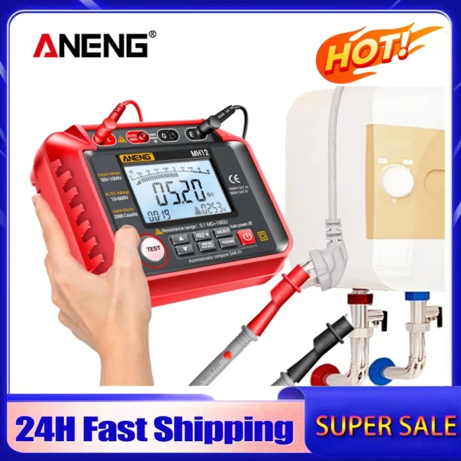 ANENG-medidores digitales MH12, medidor de resistencia de tierra de aislamiento, probador de ...