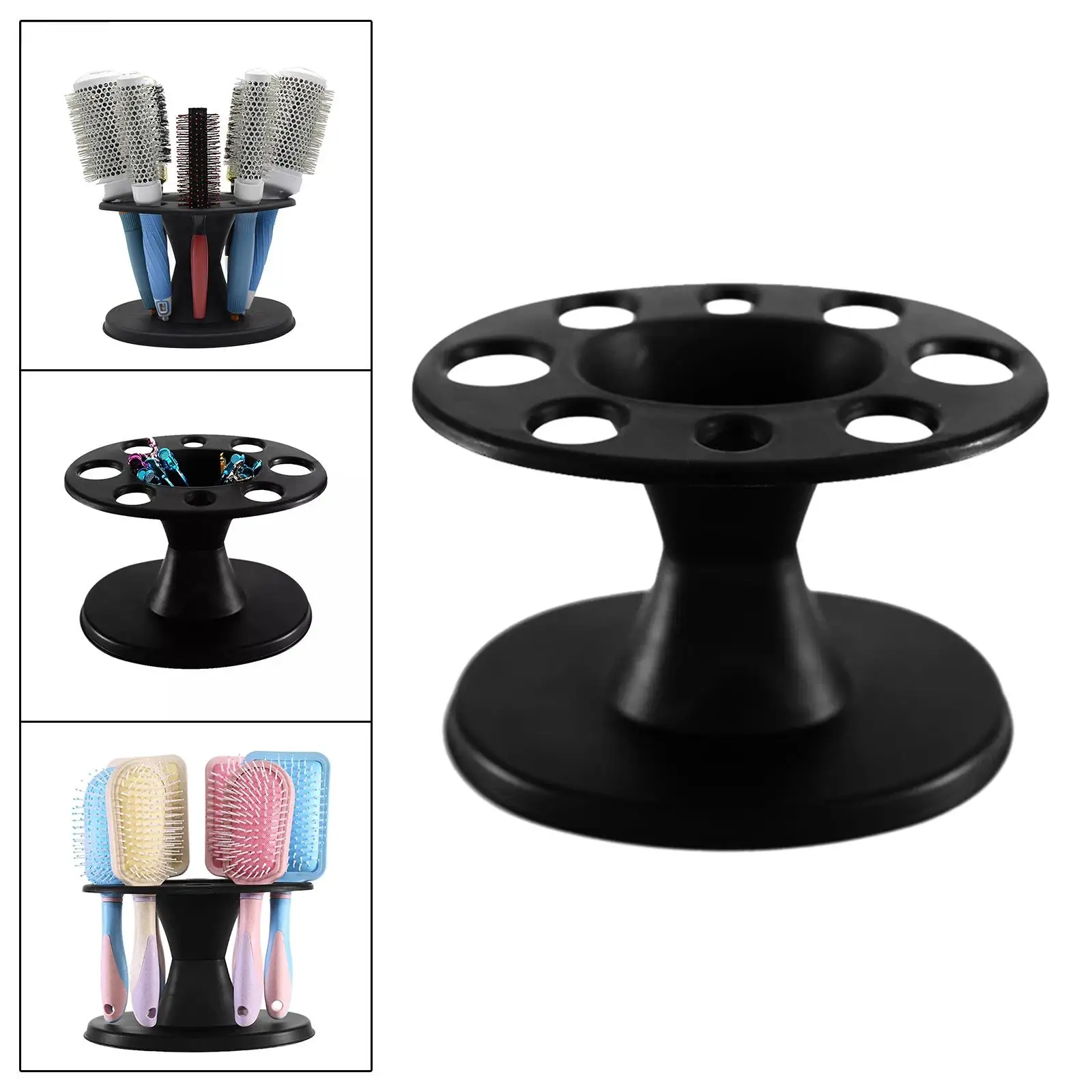 Round Comb Storage Stand Brushes Scissors Hair Brush Holder for Home ...