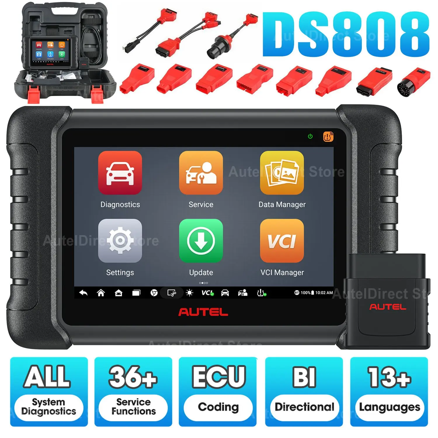 Autel MaxiDAS DS808 Diagnostic Tool Wireless Connection DS808S BT ...