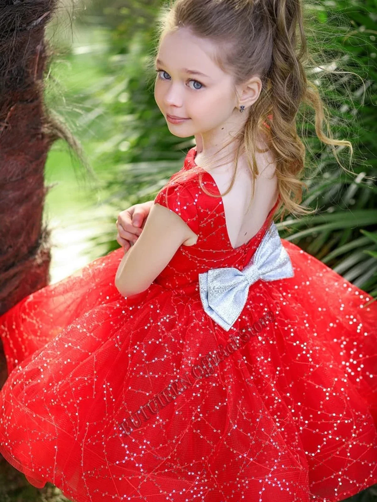 Red And Silver Flower Girl Dresses