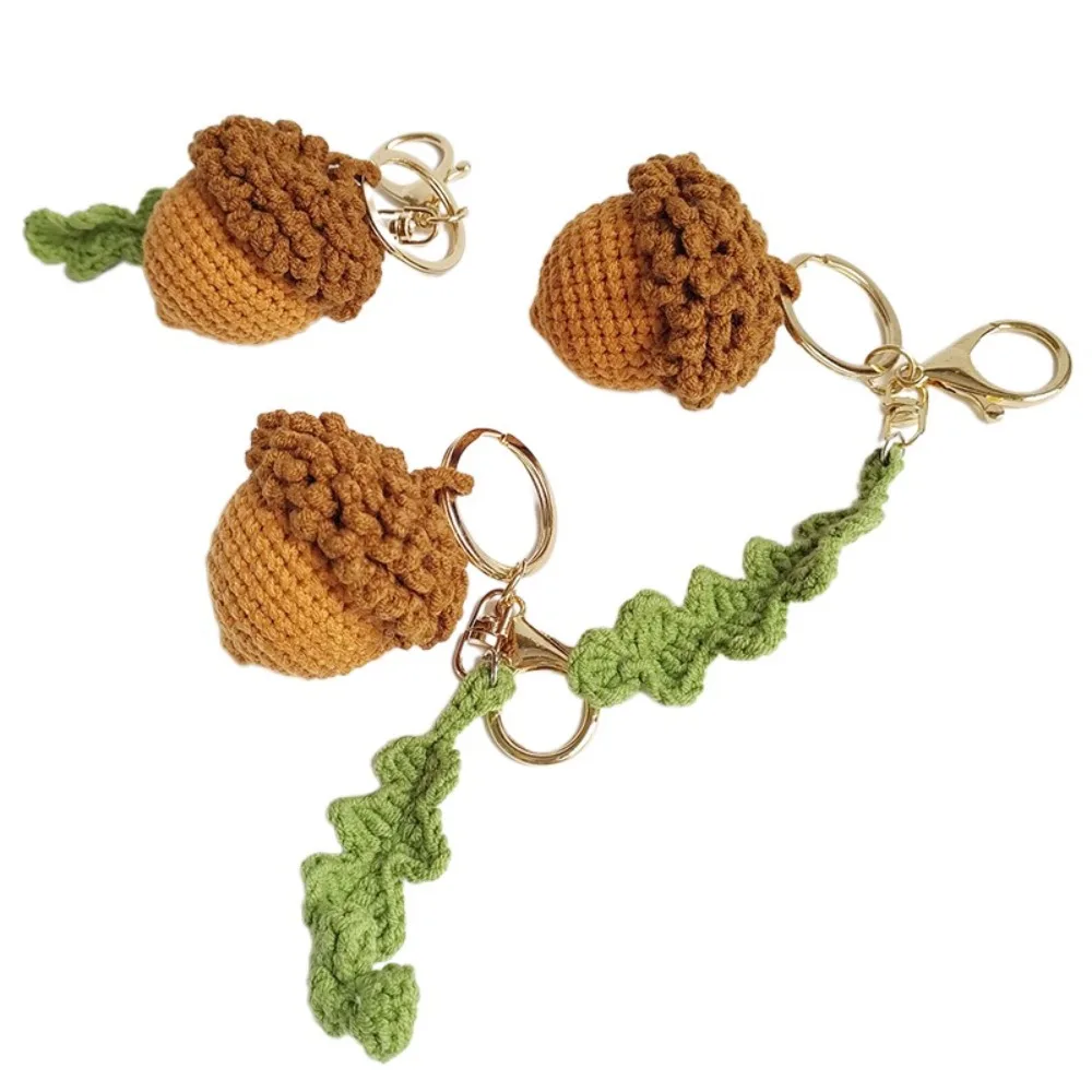 Acorns-Diy-Handmade-Crochet-Pine-Cone-Knitting-Keychain-Handmade-Pine ...