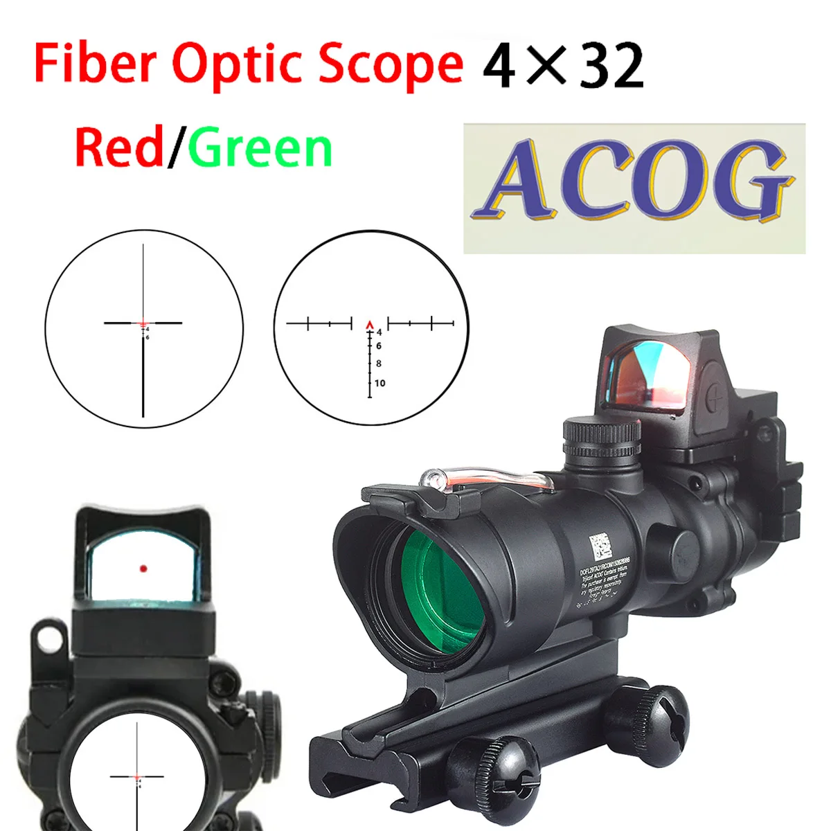 Tactical-Trijicon-ACOG-Red-Dot-Sight-Scope-Green-Cross-Real-Fibra-ptica ...