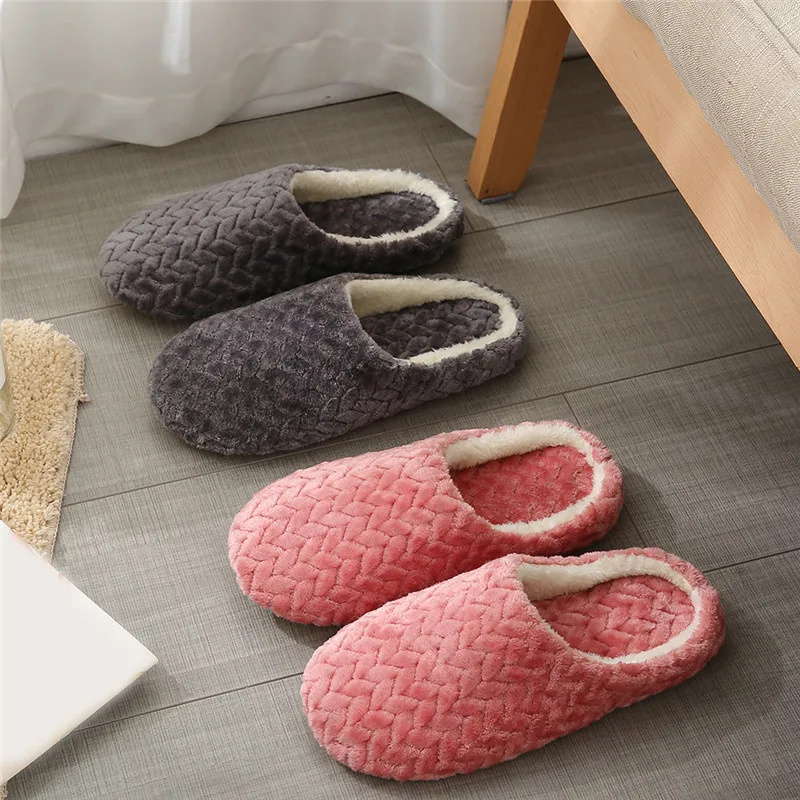 Indoor-Cotton-Slippers-with-Soft-Sole-Silent-Faux-Suede-Slippers-Women ...