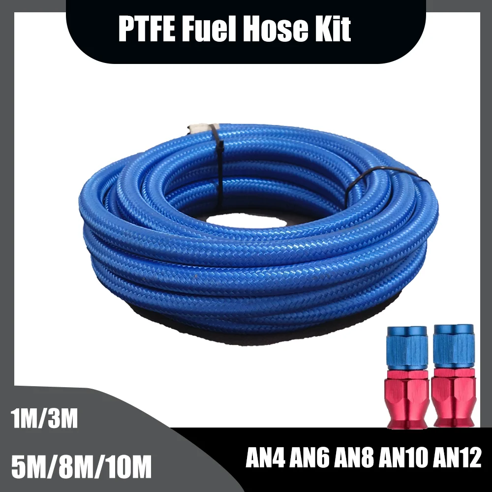 1M3M5M8M10M-AN4AN6AN8AN10AN12-PTFE-Universal-Racing-Fuel-Hose-Oil-Line ...