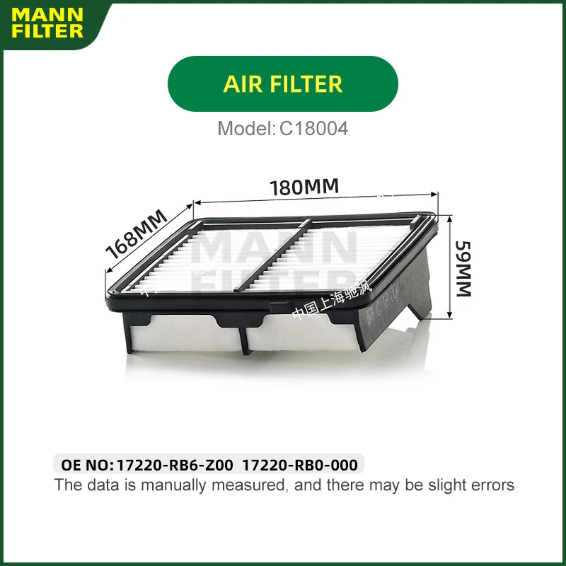 MANNFILTER C18004 engine compartment Air filter For Honda Fit GE6 GE8 ...