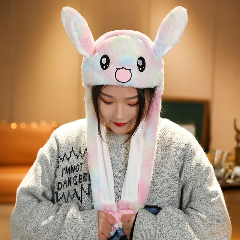 Ear Moving Bunny Hat Costume Cosplay Party Funny Cartoon Game Hat Plush ...