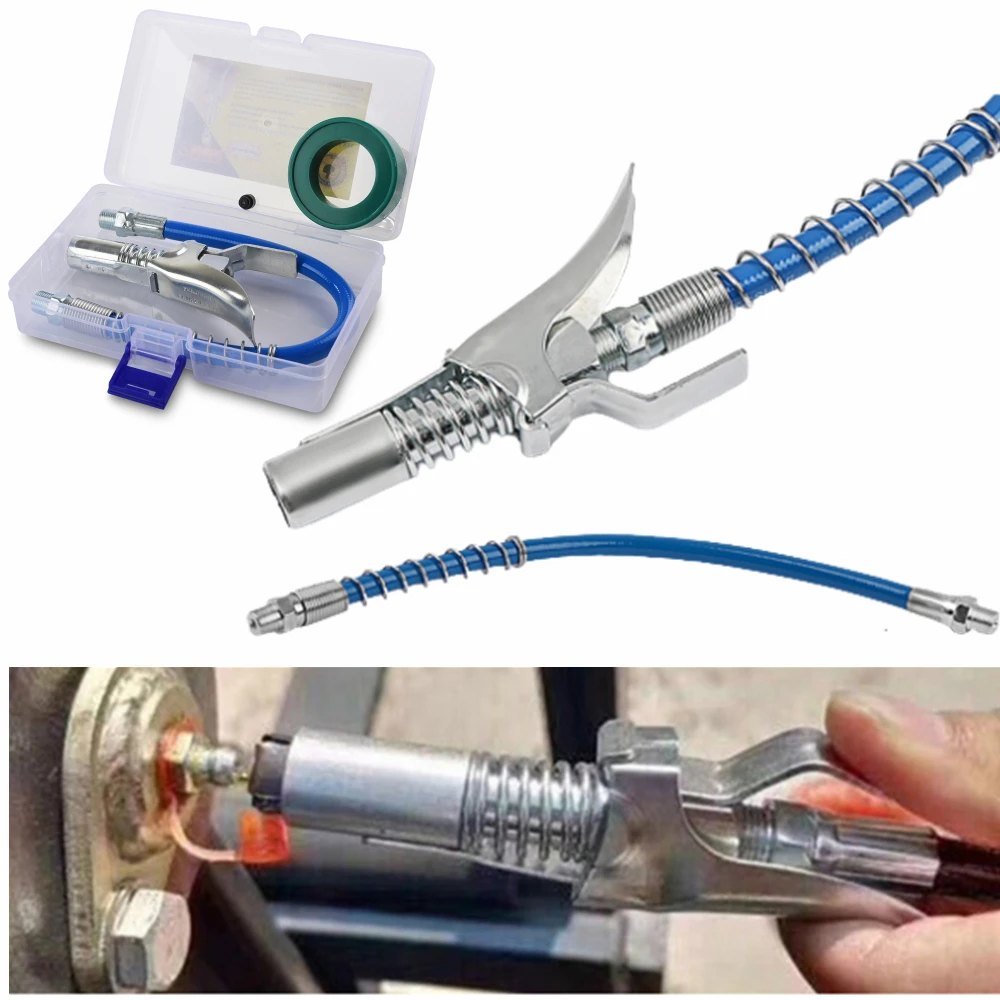 Fueling Lubrication Gun Syringe Nozzle Oiler Extension Hose Kit High ...