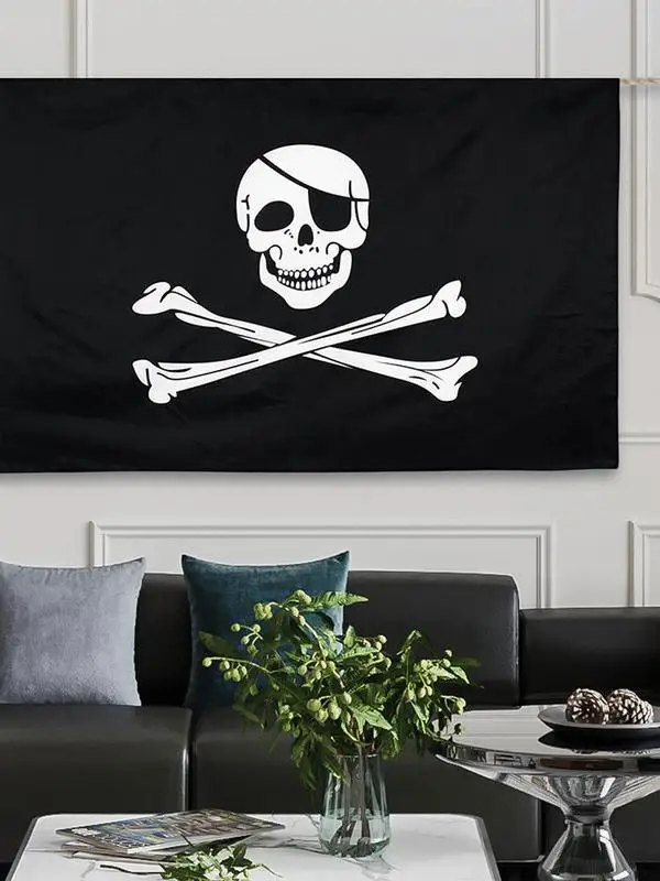 Pirate-Flag-Pirates-Trumpet-Banner-Clipart-Bone-Skull-Pirates-Flags-And ...
