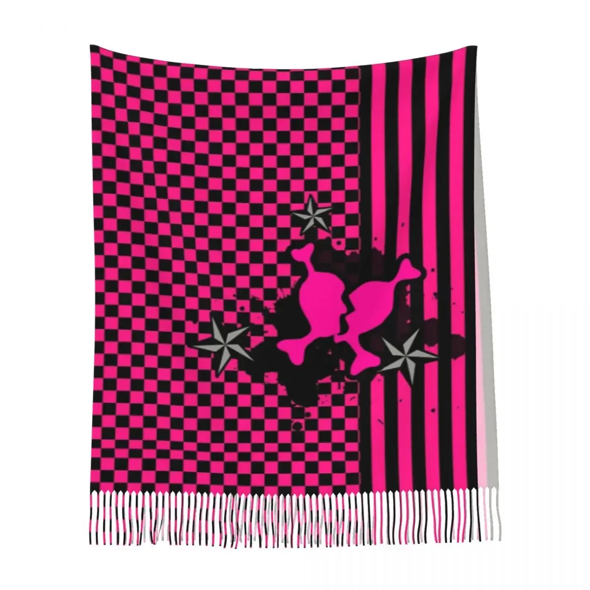 Punky Pink Emo Scarf Tassel Scarves Women Soft Warm Shawls and Wraps ...